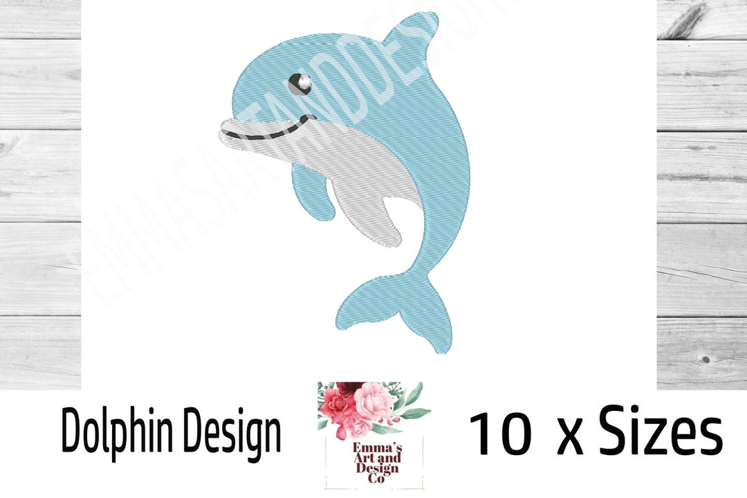 Dolphin Machine Embroidery Design, Cute Dolphin Embroidery Designs ...