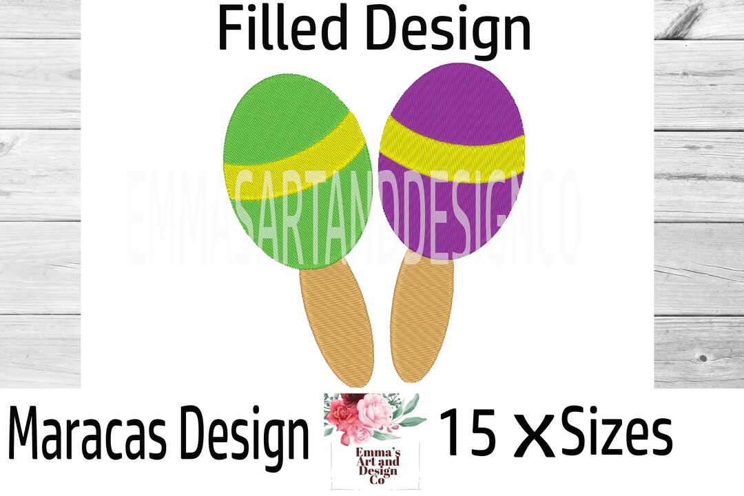 Maracas Machine Embroidery Design, Mardi Gras Machine Embroidery Design ...