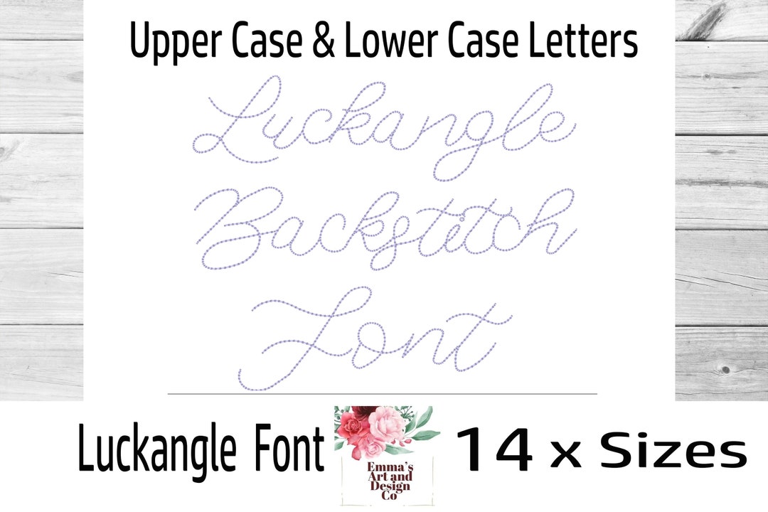 Luckangle Font, Machine Embroidery Luckangle Font, Machine Embroidery Font, Backstitch ...