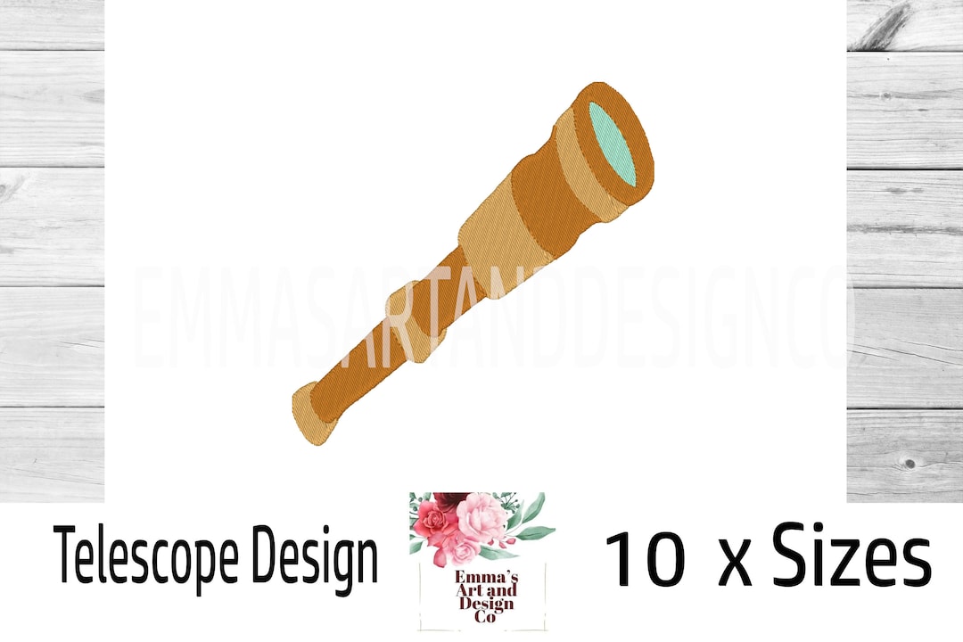 Telescope Machine Embroidery Design, Pirate Telescope Embroidery ...