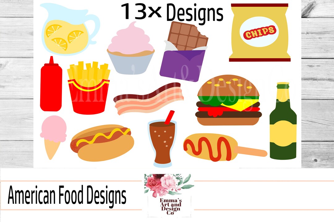 American Food Svg Design, July 4th Svg, Fast Food Svg, Files for Cricut ...