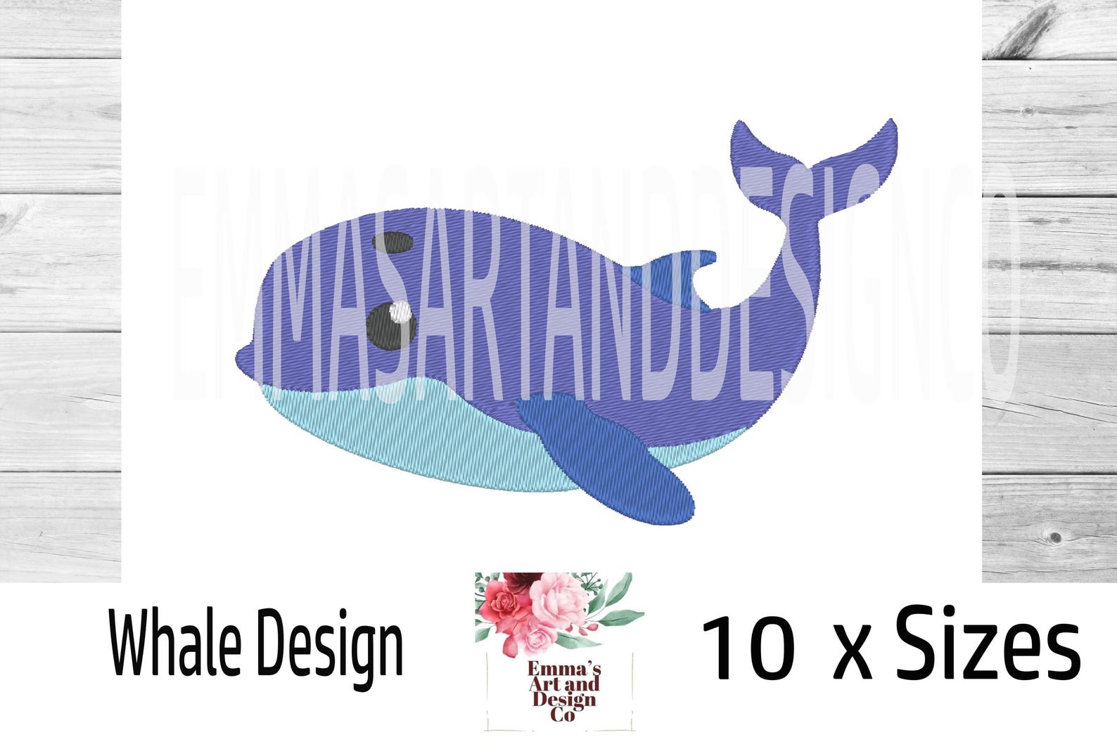 Whale Machine Embroidery Design, Cute Whale Embroidery Designs, Fish ...
