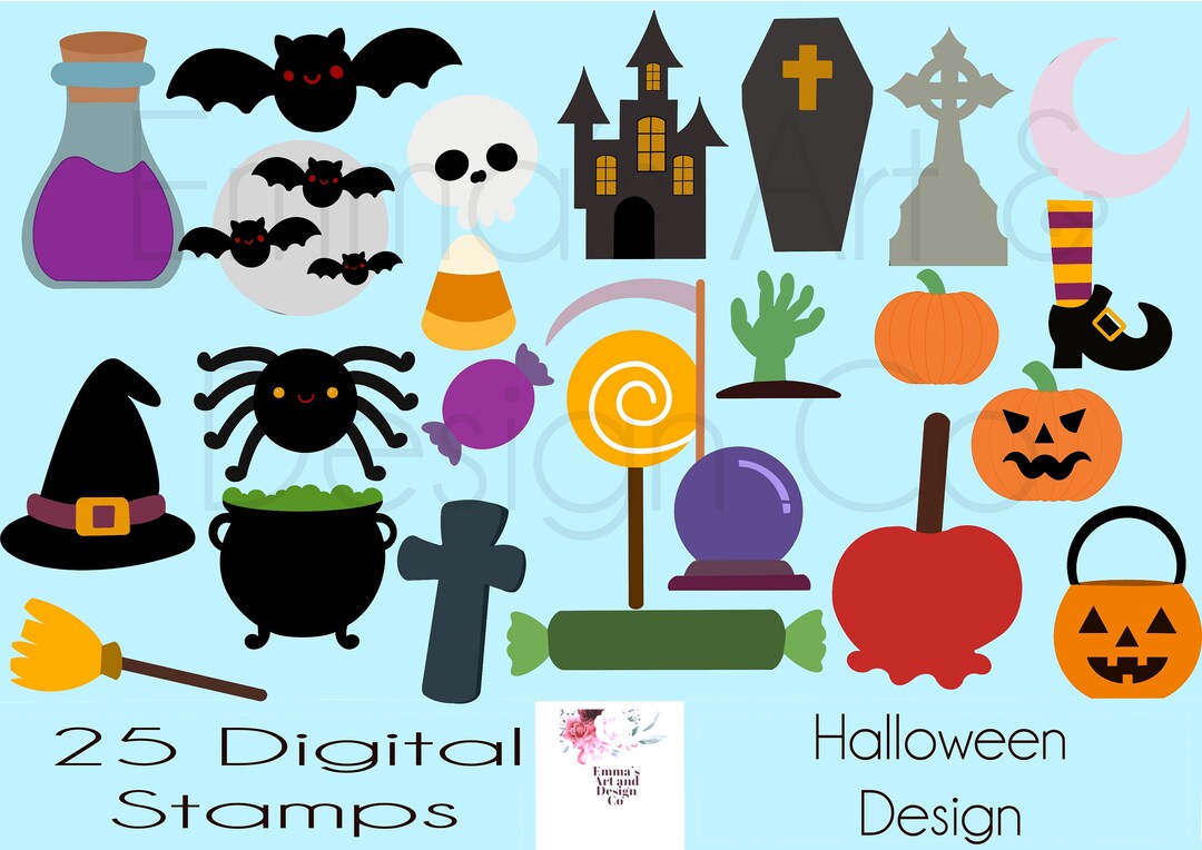Halloween Clipart, Halloween PNG, Halloween Digital Stamps, Halloween ...