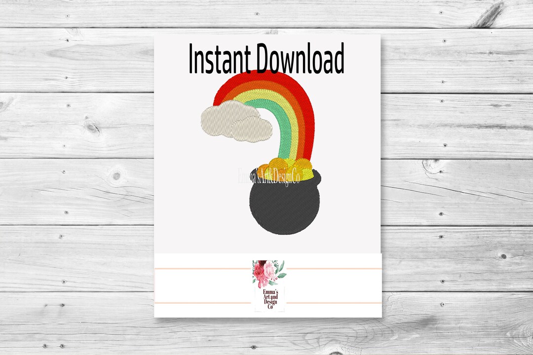 Pot of Gold Machine Embroidery Design, Machine Embroidery Pot of Gold ...