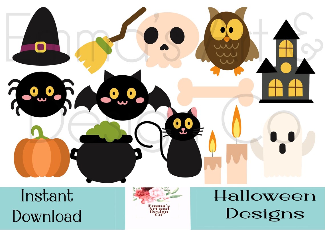 Halloween Clipart, Halloween PNG, Halloween Digital Stamps, Halloween ...