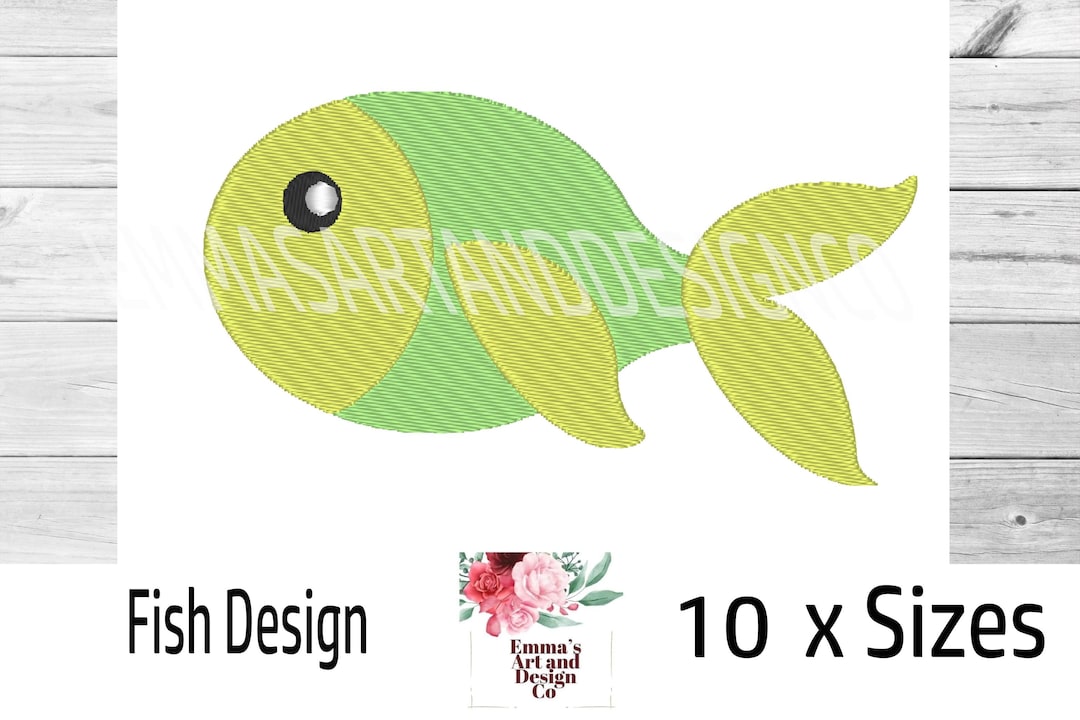 Fish Machine Embroidery Design, Cute Fish Embroidery Design, Fish ...