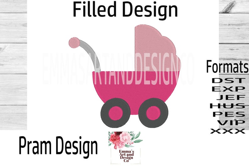 Pram Machine Embroidery Design Machine Embroidery Stroller - Etsy