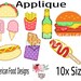 Applique Food Machine Embroidery Design, Fast Food Embroidery Design ...