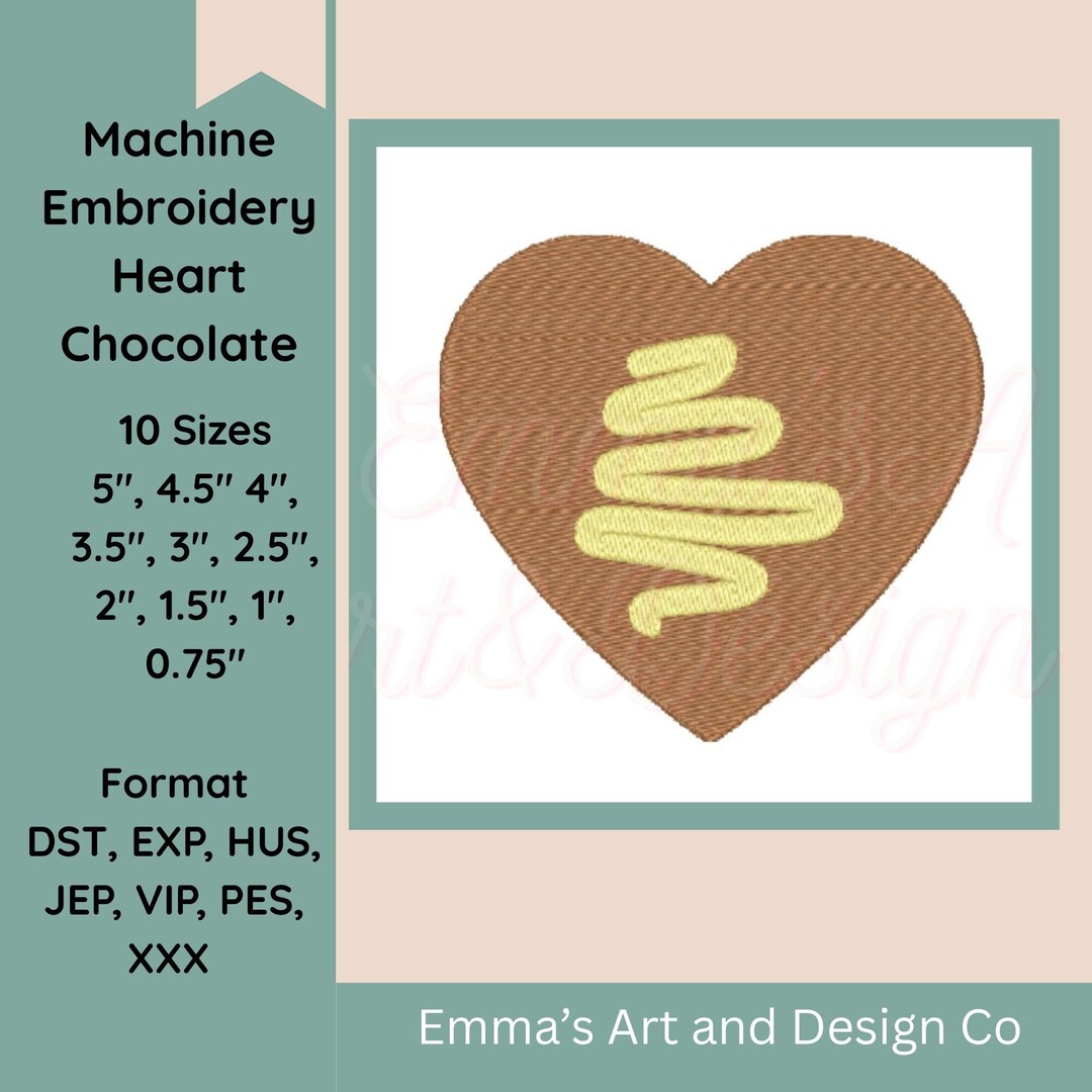 Heart Chocolate Embroidery Design, Sweet Valentine Love Heart Machine ...