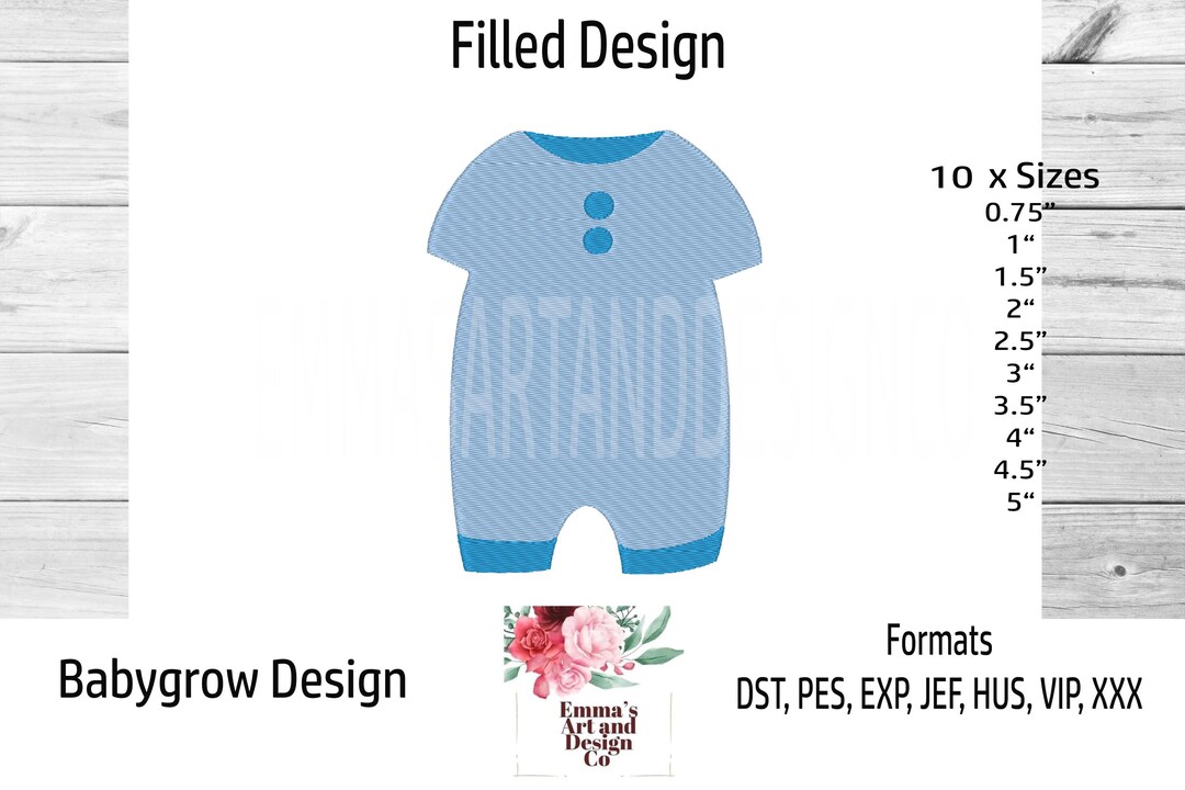 Babygro Machine Embroidery Design, Machine Embroidery Onesie Design ...