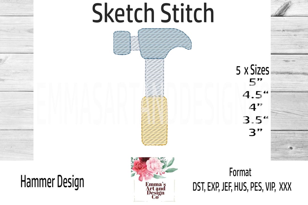 Machine Embroidery Hammer Design, Tool Embroidery Design, Father's Day ...