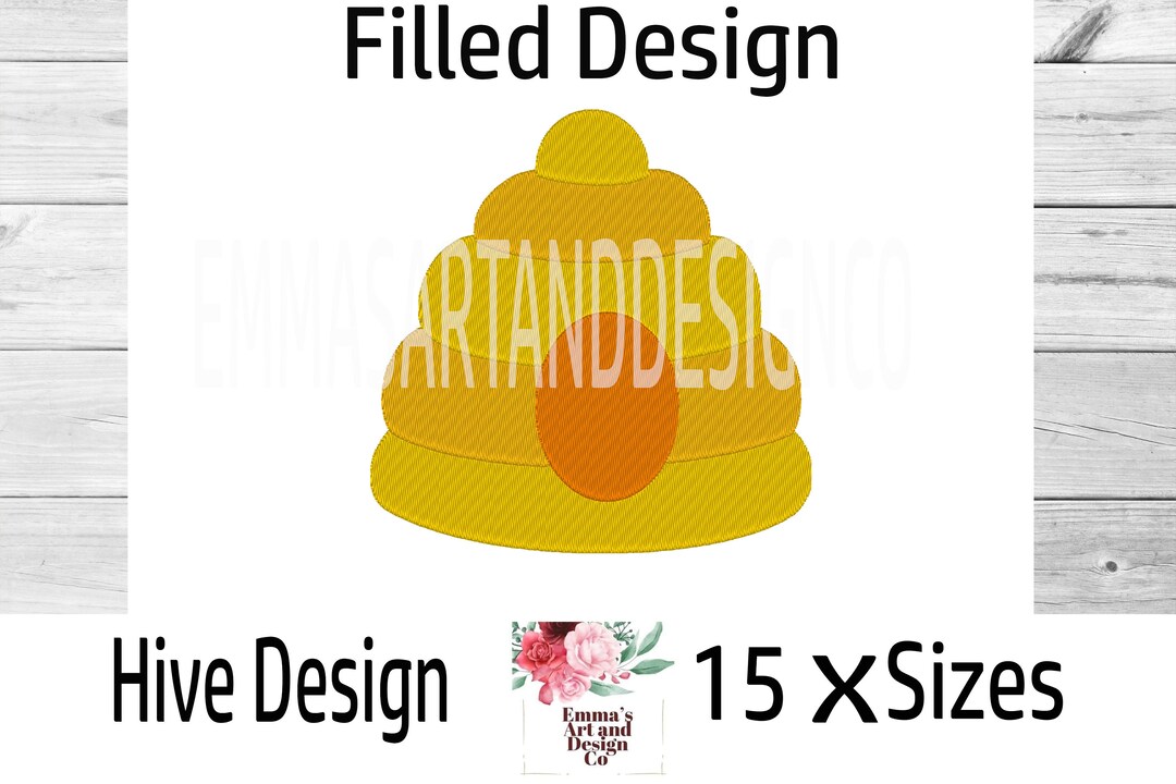 Beehive Machine Embroidery Design, Bumblebee Hive Machine Embroidery ...