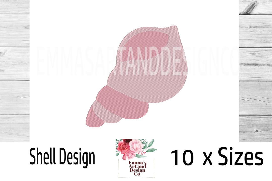 Shell Machine Embroidery Design, Cute Shell Embroidery Designs, Shell ...