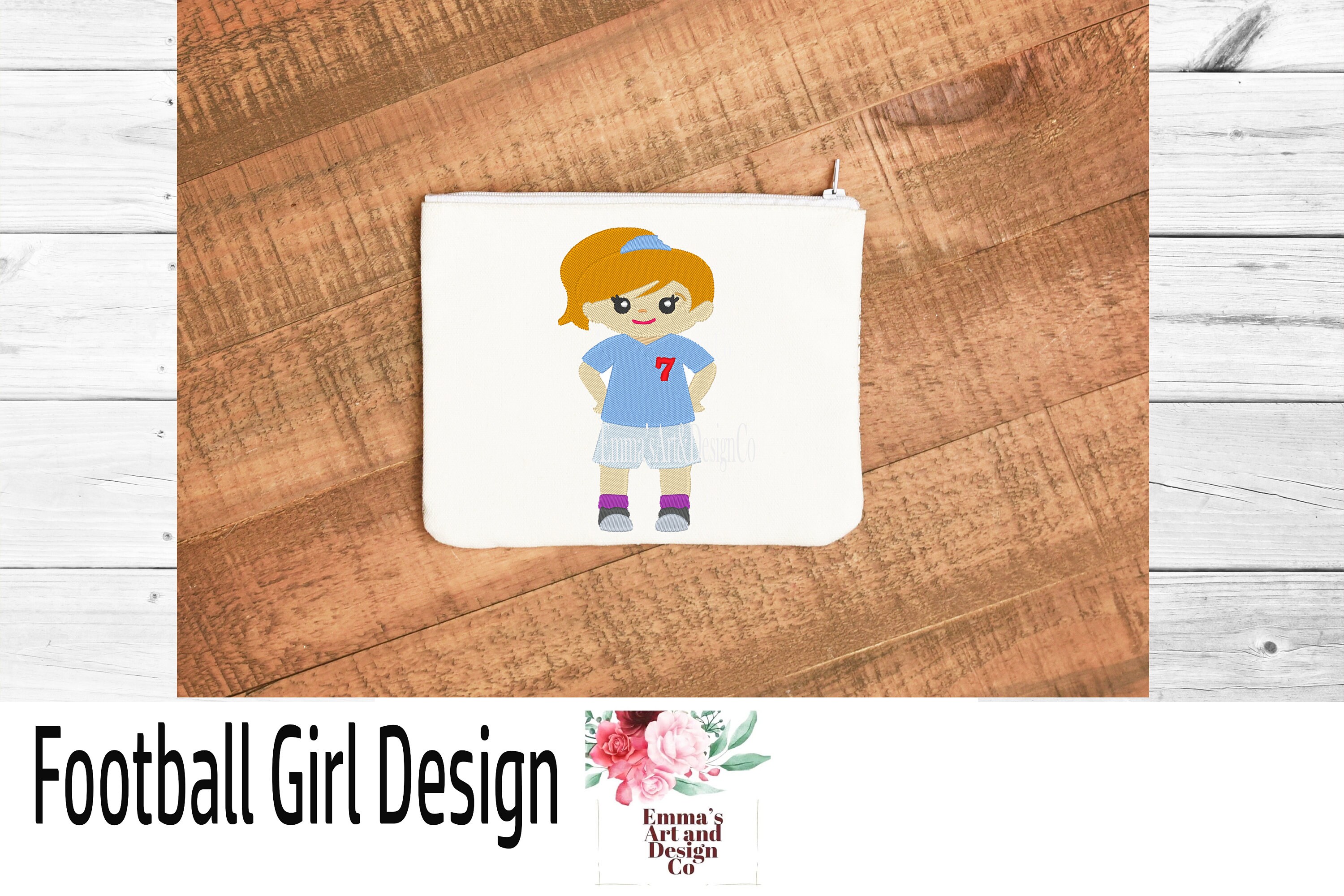 Soccer Machine Embroidery Design Girl Footballer Design - Etsy