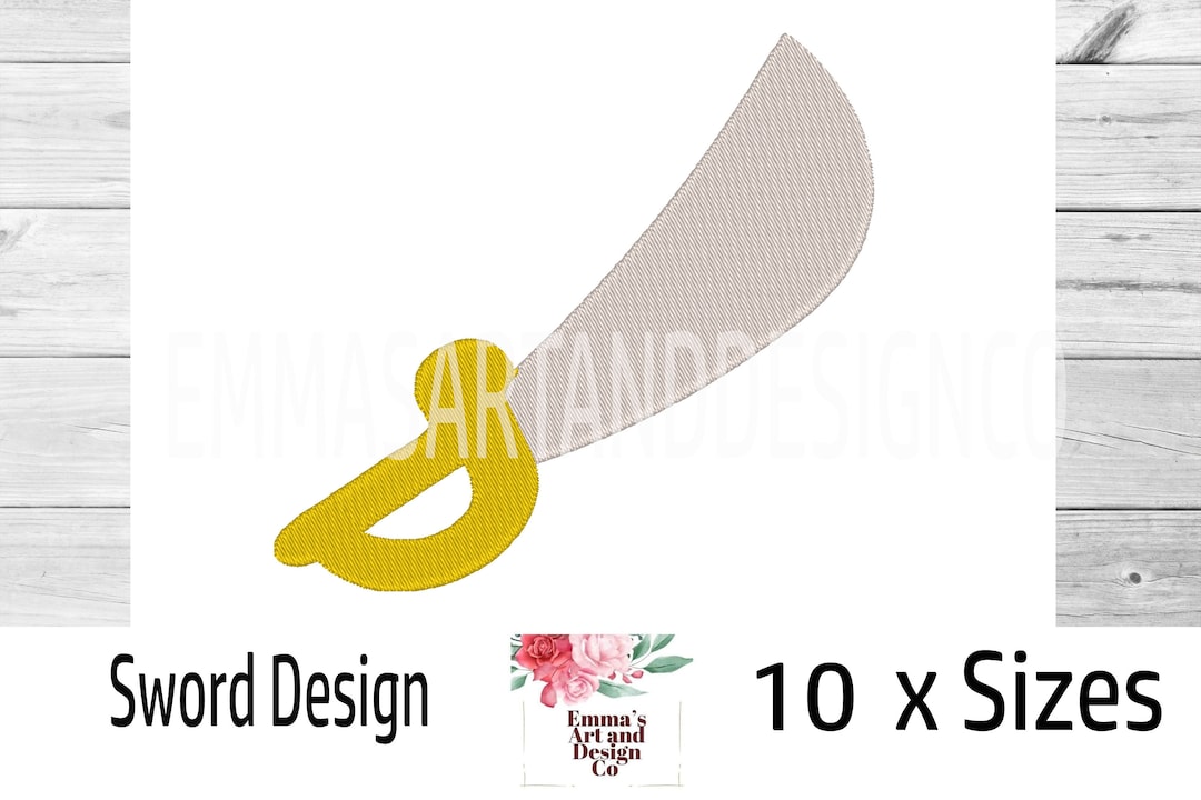 Sword Machine Embroidery Design, Pirate Sword Embroidery Designs, Knife ...