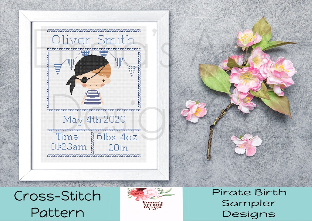 Birth Announcement Cross Stitch Pattern, Baby Announcement Pattern ...