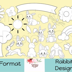 Rabbit Digital Stamps, Bunny PNG Clipart, Rabbit Clipart Images ...
