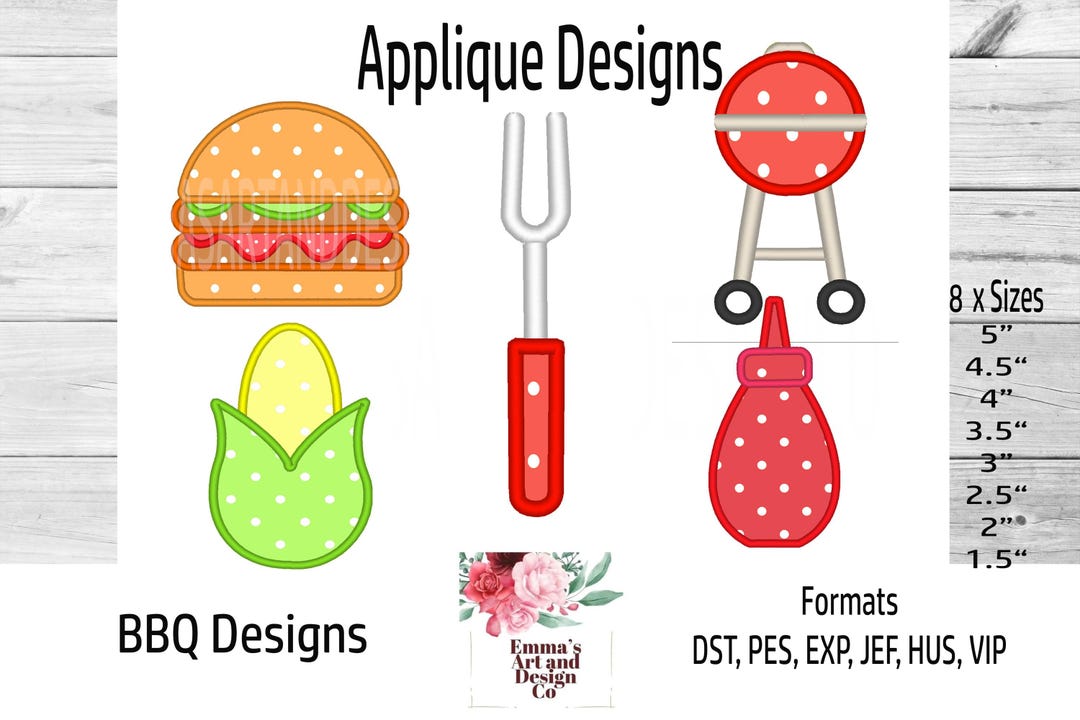 BBQ Machine Embroidery Design, Embroidery Designs, Embroidery ...
