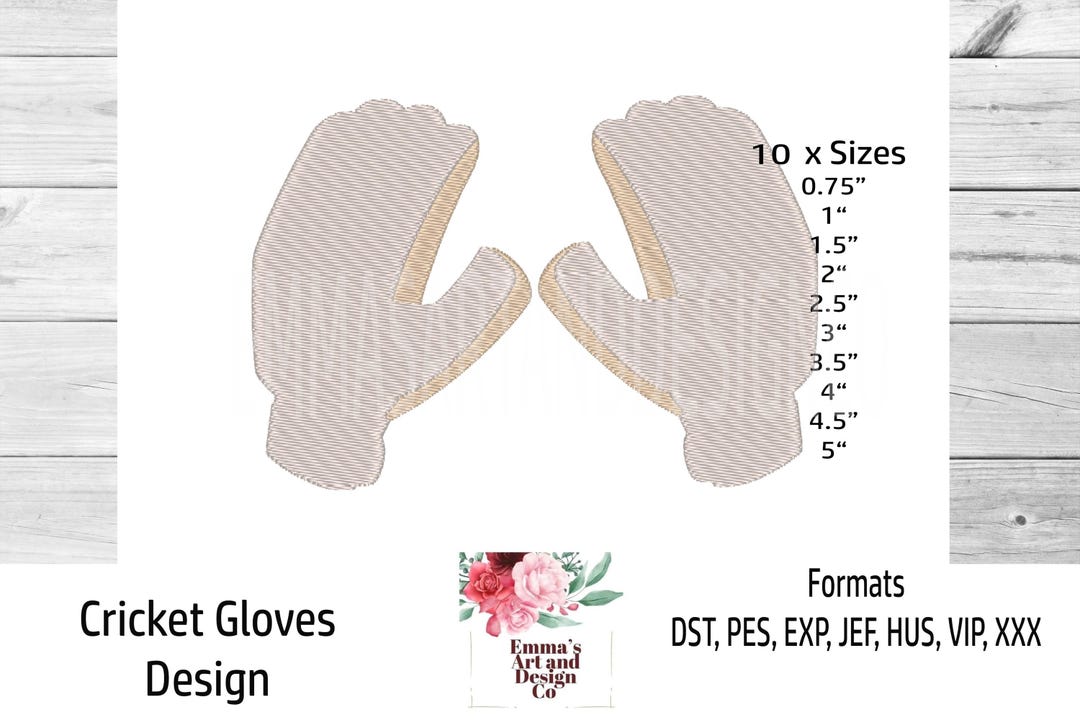 Cricket Gloves Machine Embroidery Design, Cricket Design, Cricket ...