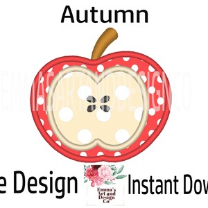 Apple Machine Embroidery Design, Fall Machine Embroidery Design ...