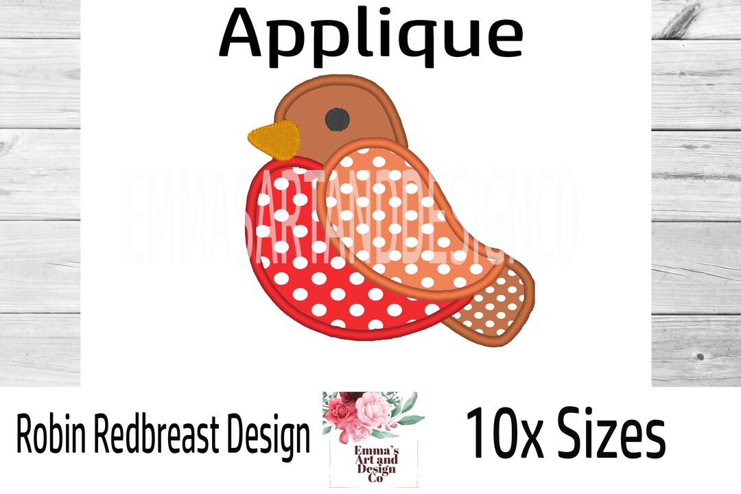 Robin Redbreast Machine Embroidery Design, Machine Embroidery Robin ...