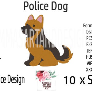Police Dog Machine Embroidery Design, K9 Dog Embroidery Pattern, German ...