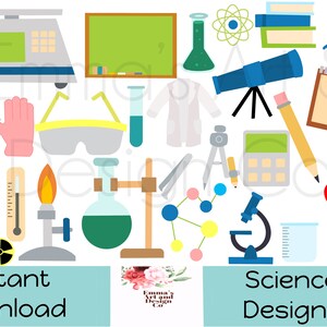Science Digital Stamps, School PNG Clipart, Science Teacher Clipart ...