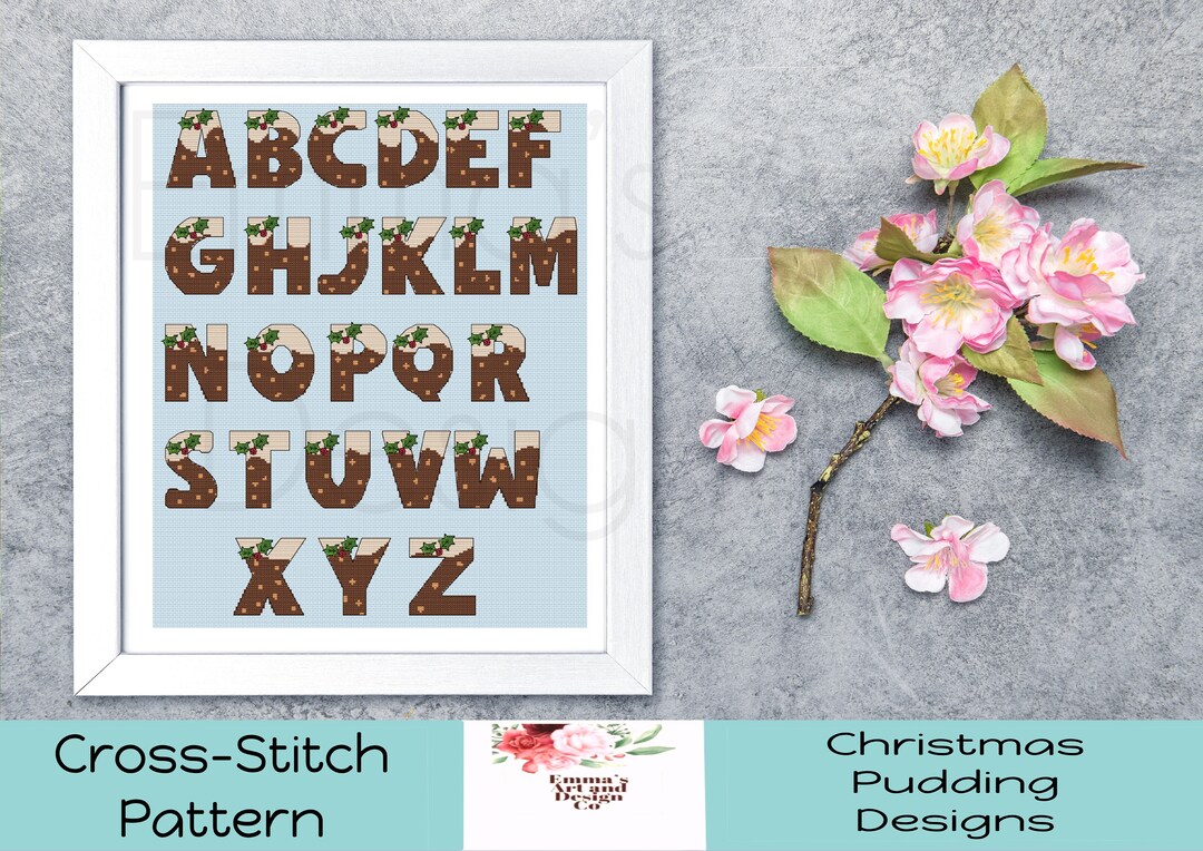 Christmas Alphabet Cross Stitch Pattern, Christmas Cross-stitch Pattern ...