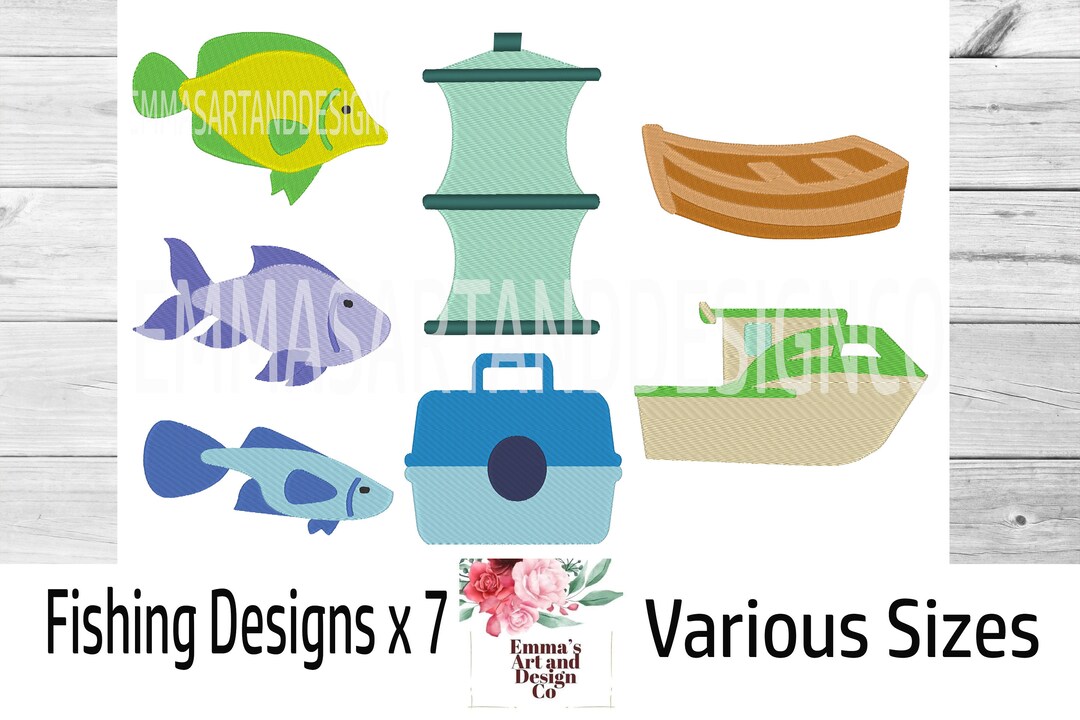 Fishing Machine Embroidery Design, Fishing Boat Embroidery Designs ...