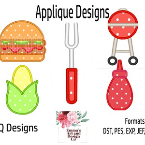 BBQ Machine Embroidery Design, Embroidery Designs, Embroidery ...