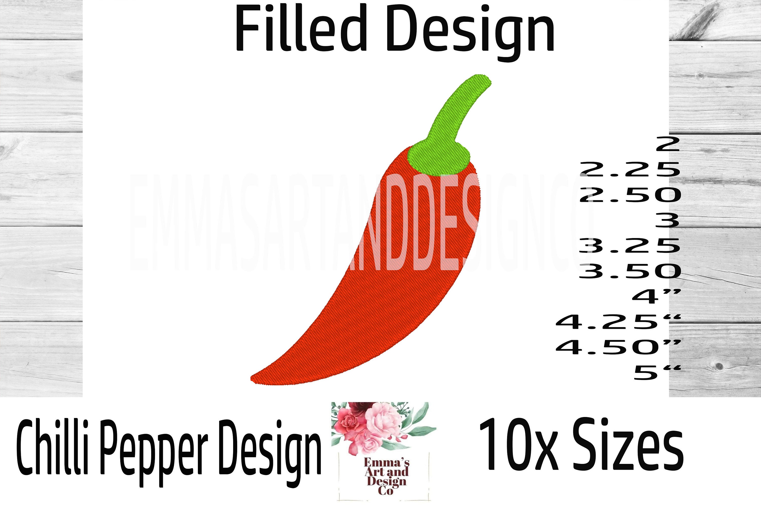 Chilli Pepper Machine Embroidery Design Machine Embroidery - Etsy