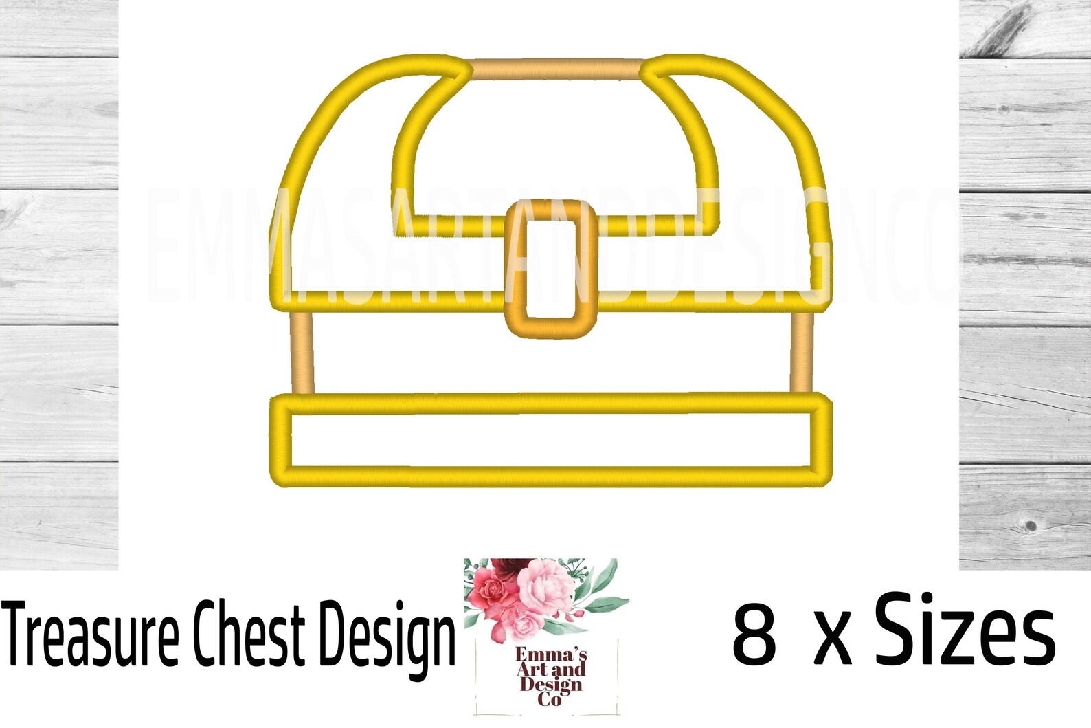 Treasure Chest Machine Embroidery Design, Pirate Treasure Chest ...