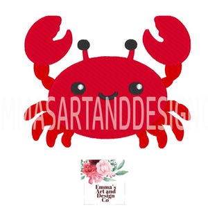 Crab Machine Embroidery Design, Cute Crab Embroidery Designs, Crab ...