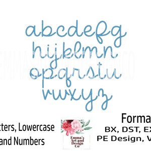 Script Machine Embroidery Font , Machine Embroidery Design , Cursive BX ...