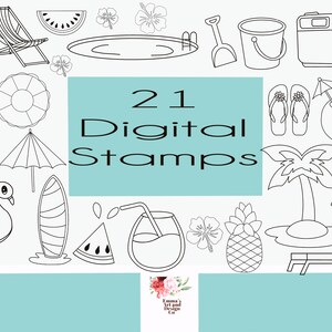 Summer Digital Stamps, Summer PNG Clipart, Summer Clipart Image’s ...