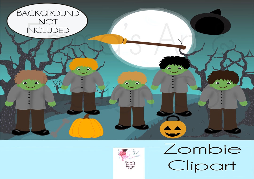 Halloween Clipart, Halloween PNG, Zombie Clipart, Halloween Clipart ...