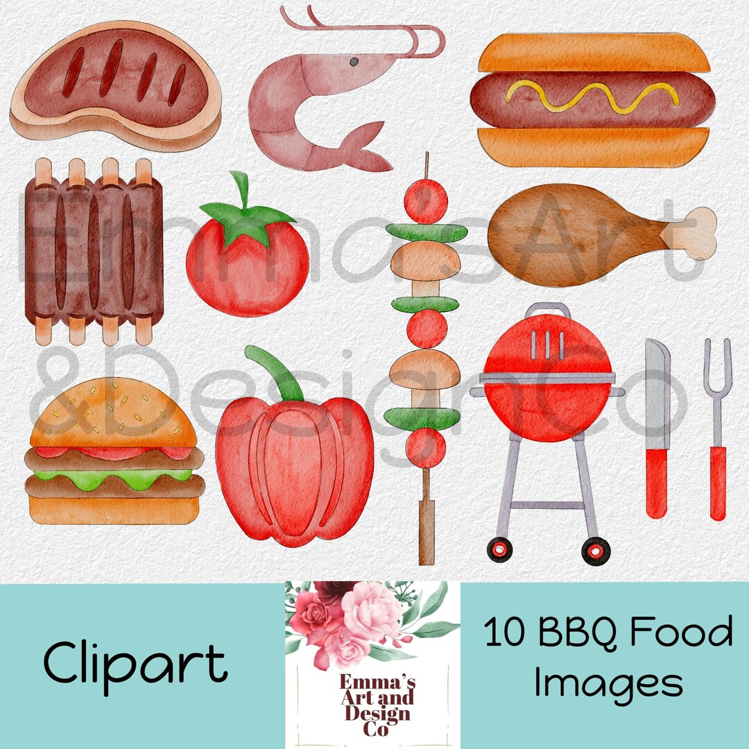 BBQ Clipart, Watercolour BBQ Clipart, BBQ Bundle, Barbecue Png, Bbq ...