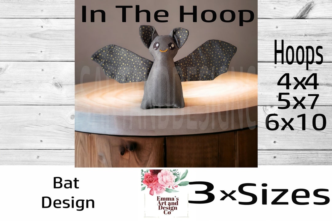 ITH Bat Plushie, ITH Bat Stuffy, Bat Stuffie in the Hoop Machine ...