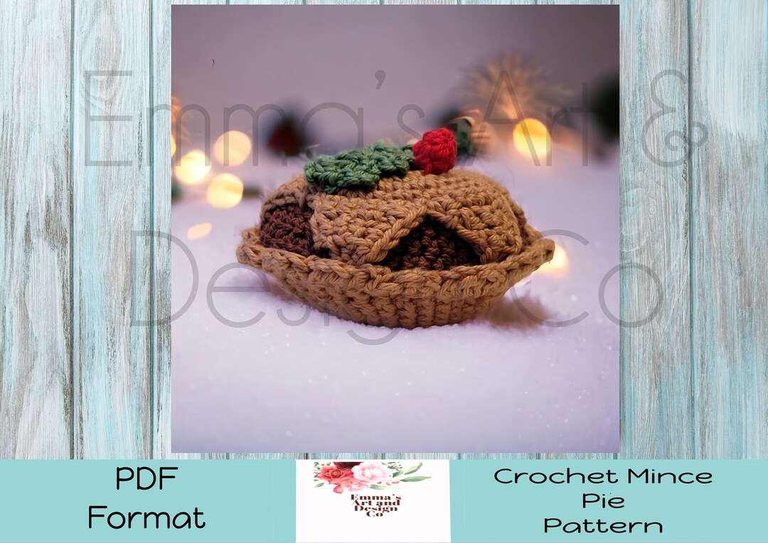 Plush Mince Pie Pattern, Christmas Pattern, Crochet Mince Pie Pattern ...