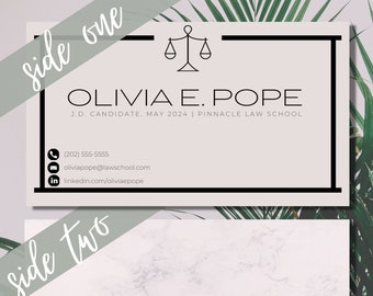 Law Student Business Card - Etsy