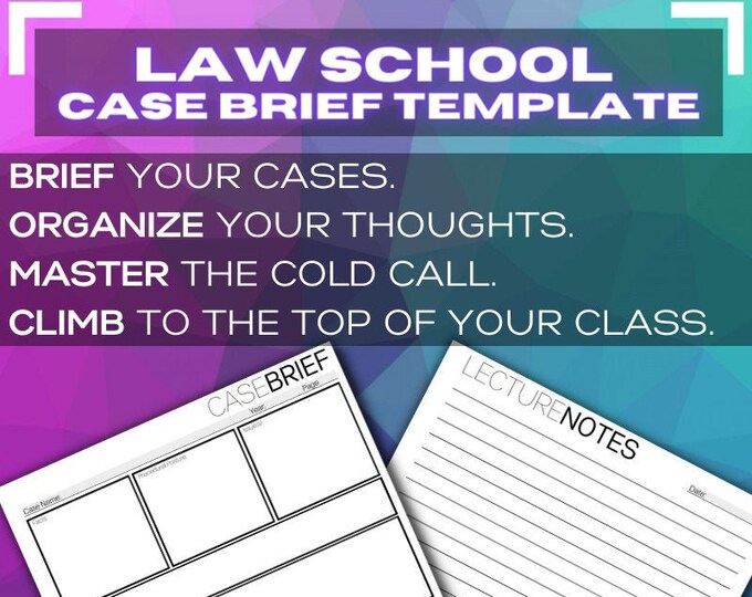 Law School Case Brief and Class Notes Instant Digital Download PDF ...