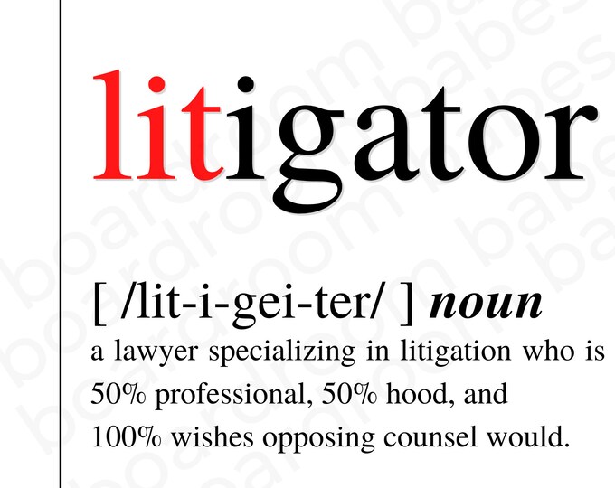 Litigator Poster Digital Download Litigator Poster Attorney Wall Art ...