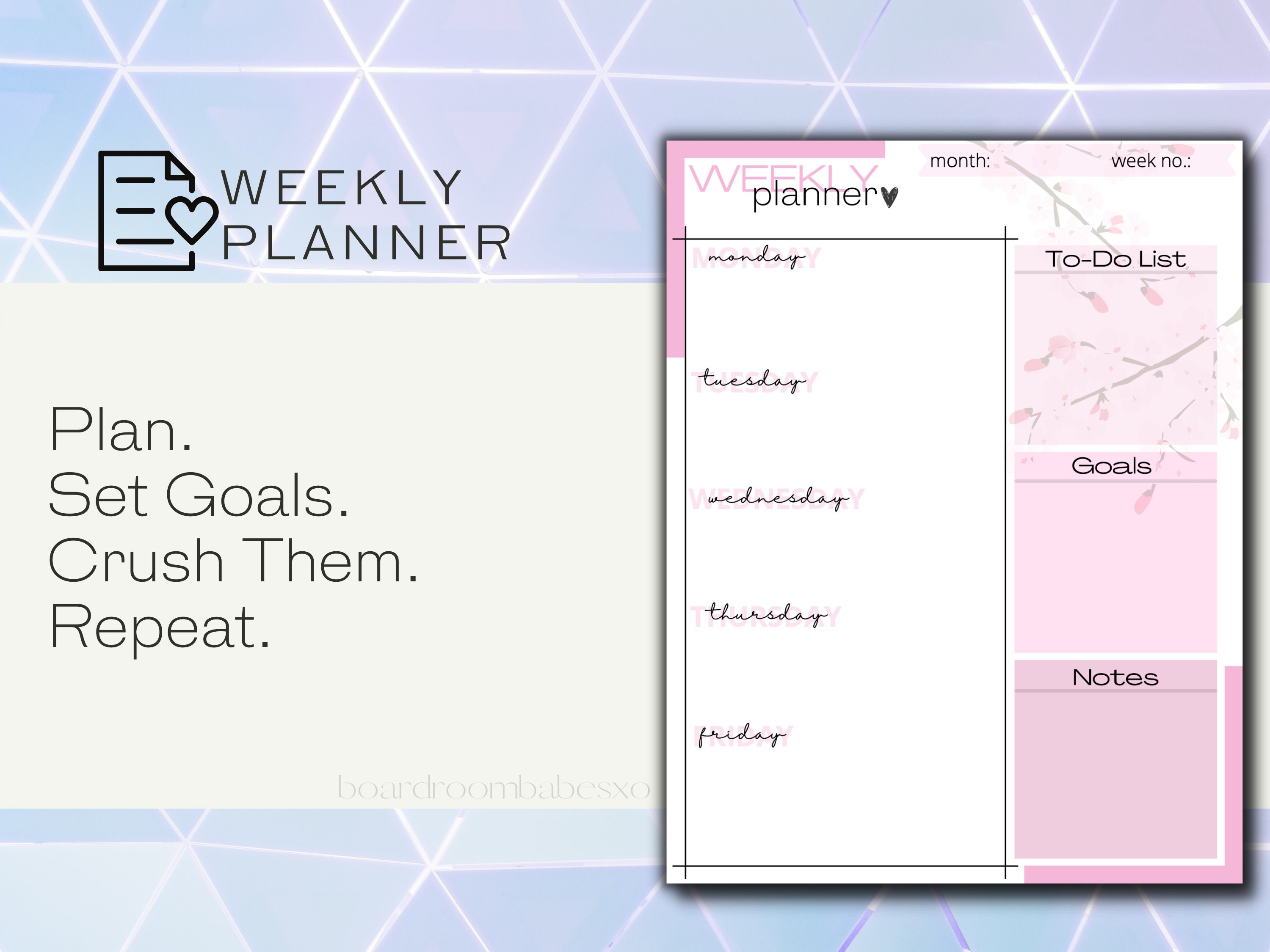 Weekly Planner PDF Printable Planner Aesthetic Planner - Etsy
