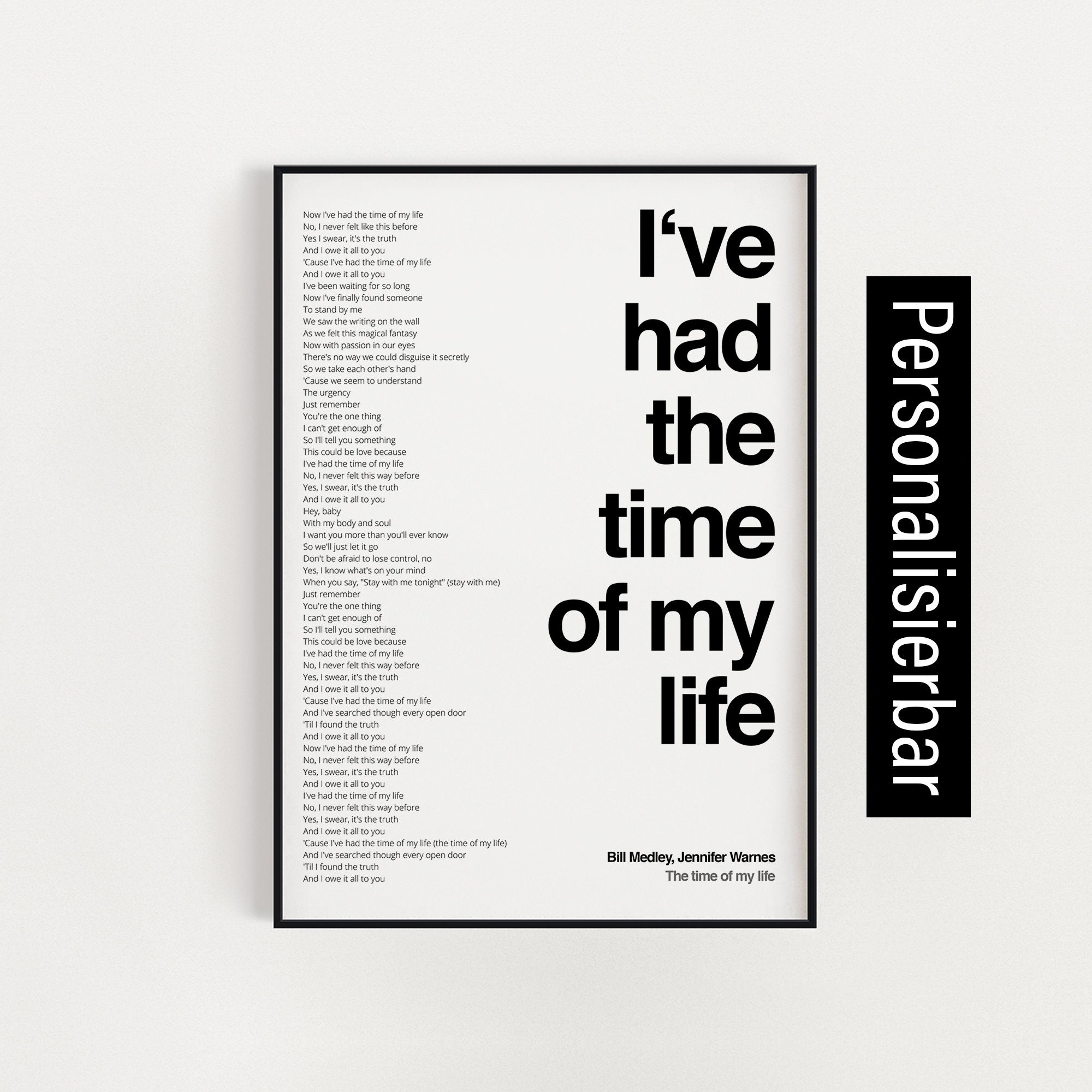 Personalisiertes Songtext Poster Poster mit Lieblingslied | Etsy