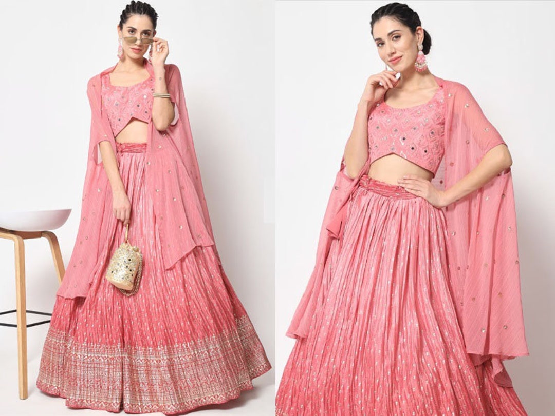 Pastel Pink Lehenga Choli for Women or Girls Ready to Wear Indian ...