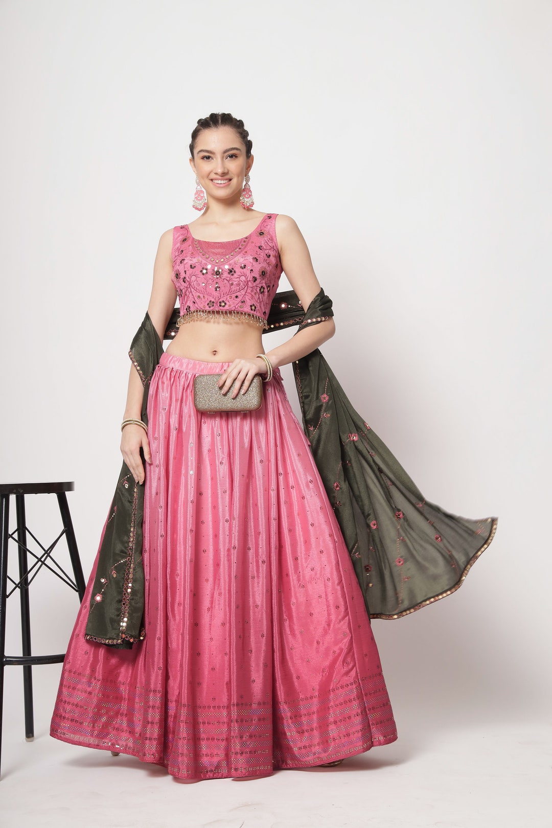 Pink Lehenga Choli for Women Ready to Wear Indian Wedding Wear Lengha ...