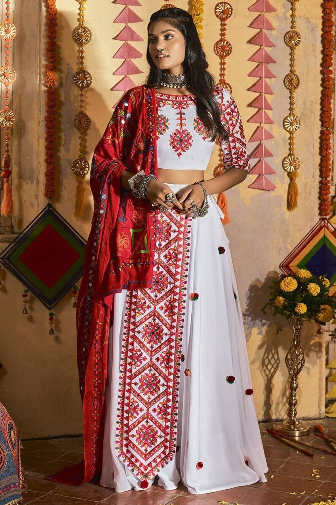 Navratri Garba Night Lehenga Choli for Women Festival Wear Cotton ...