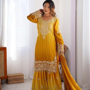 Yellow Salwar Kameez Sharara Suit for Women Kurtis for Women Indian ...