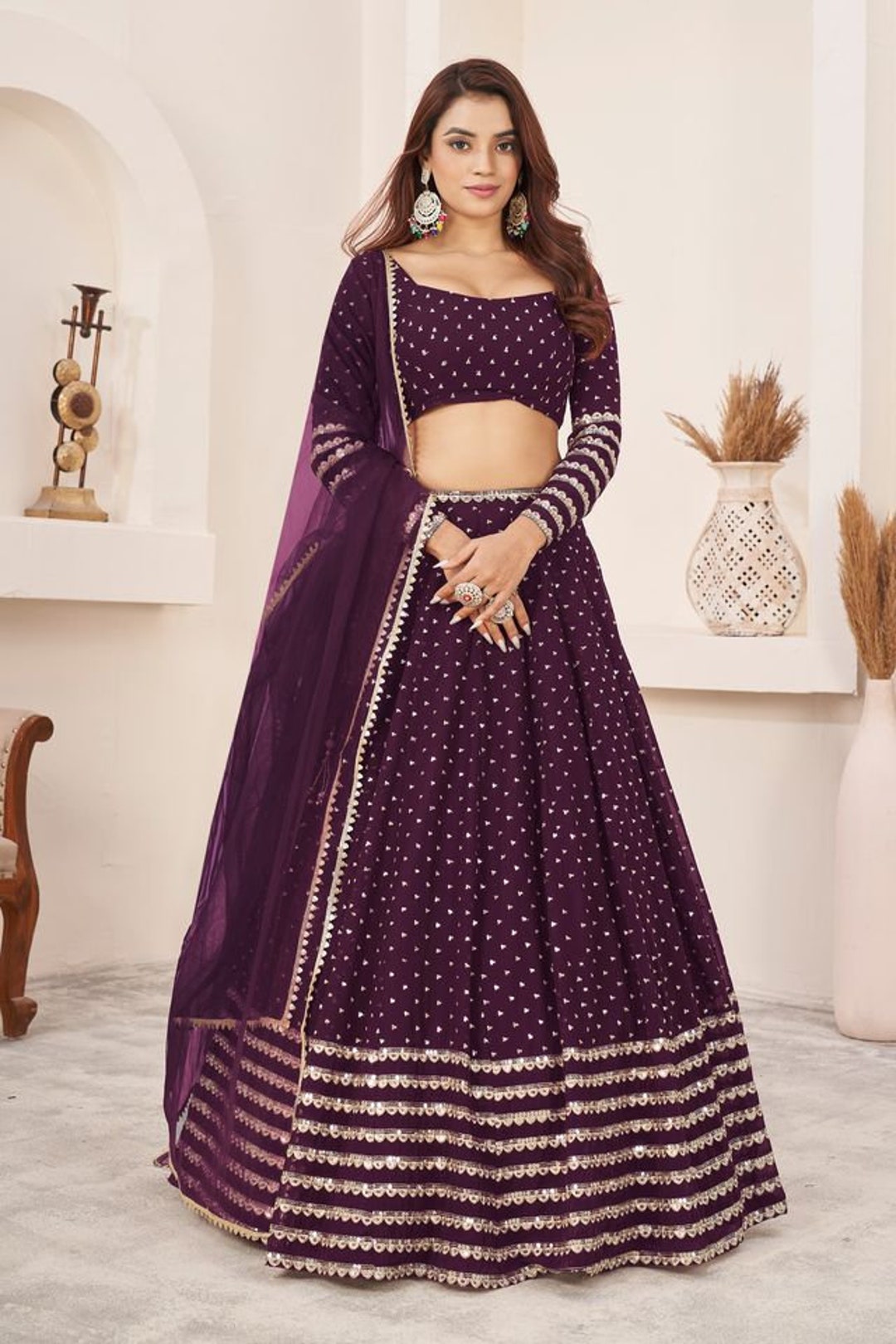 Purple Lehenga Choli for Women Indian Wedding Wear Bridal Party Wear ...