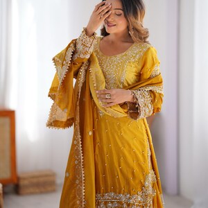 Yellow Salwar Kameez Sharara Suit for Women Kurtis for Women Indian ...